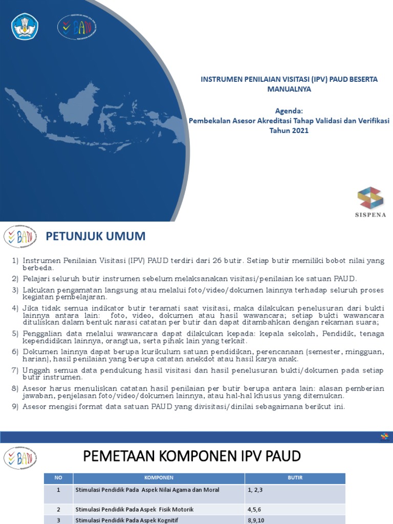 2a. Paparan Instrumen Penilaian Visitasi Dan Manual Satuan PAUD-PAA Tahap Validasi Dan ...
