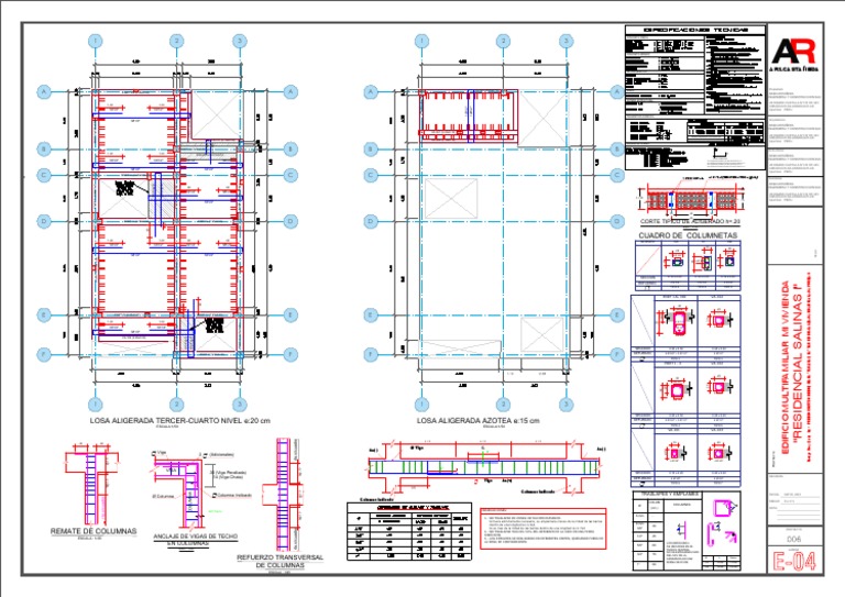 Cuadro de Columnetas: Corte Tipico de Aligerado H .20 | Descargar ...