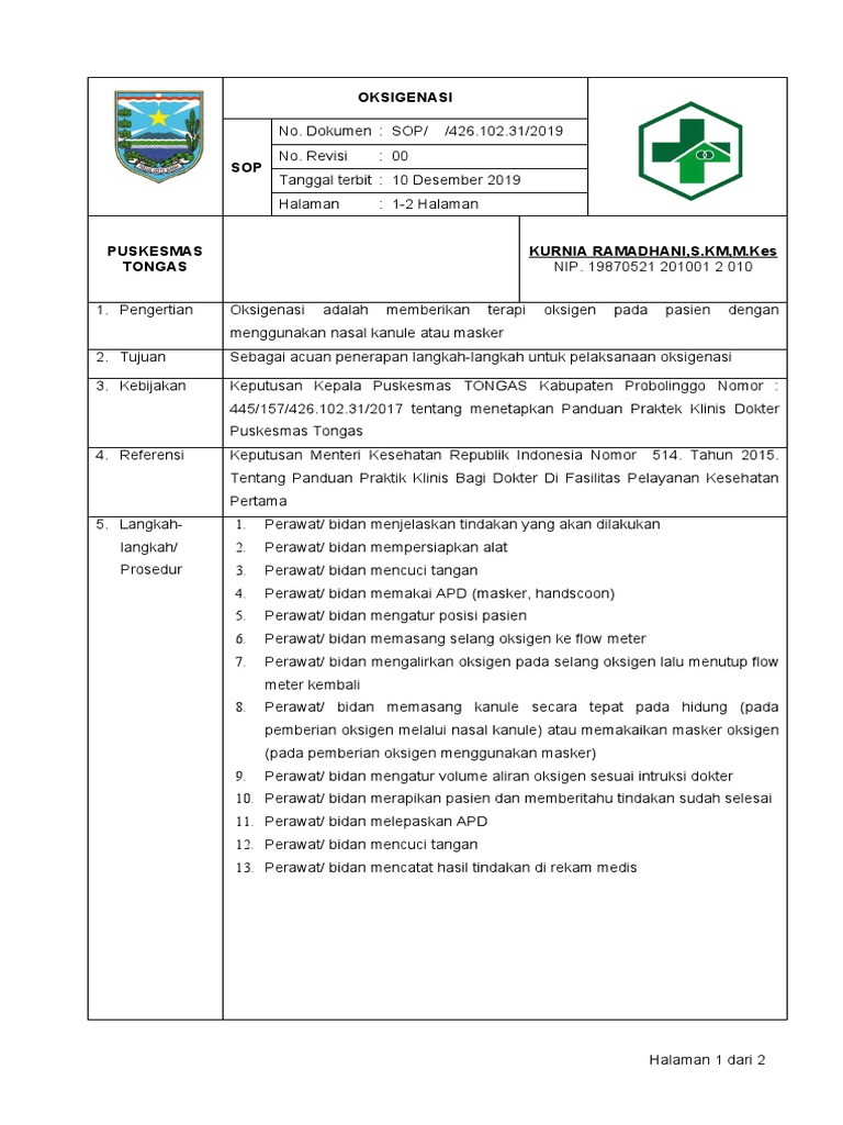 Sop Oksigenasi | PDF | Sains & Matematika