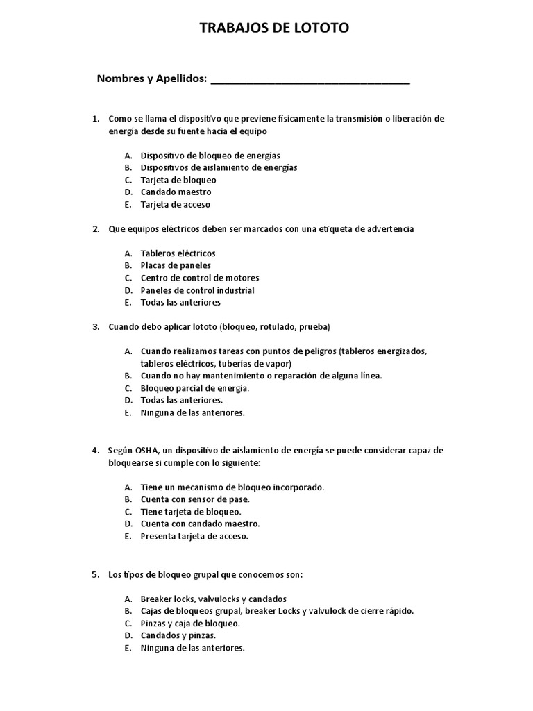 Examen Lototo | PDF