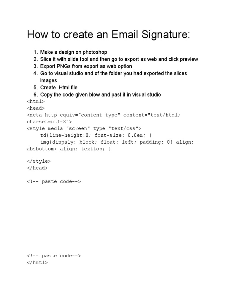 Creating Email Signatures in Photoshop | PDF | Microsoft Outlook ...