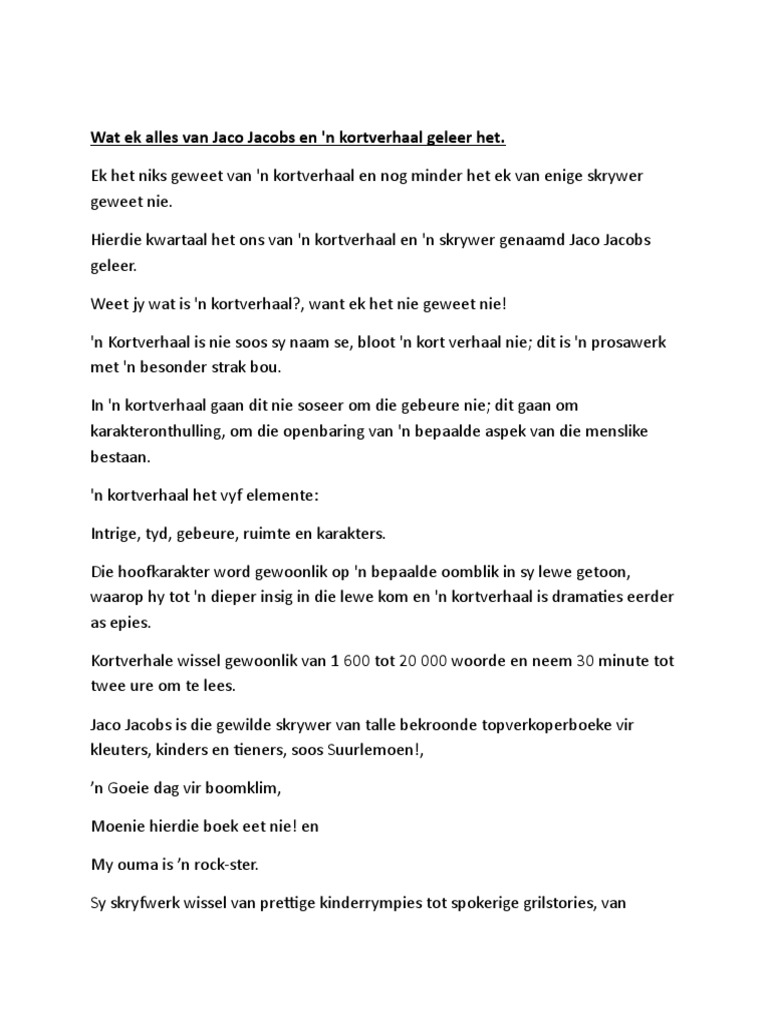 Jaco Jacobs Mondeling | PDF