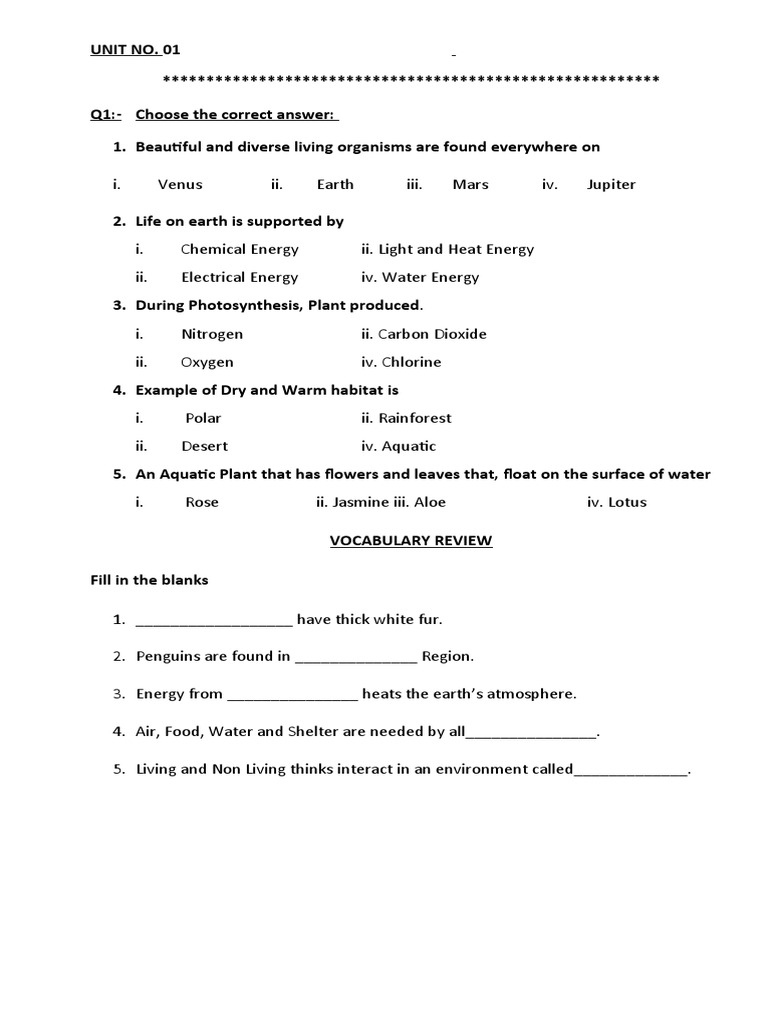 SCience QUestion Answers and Vocabulary | PDF