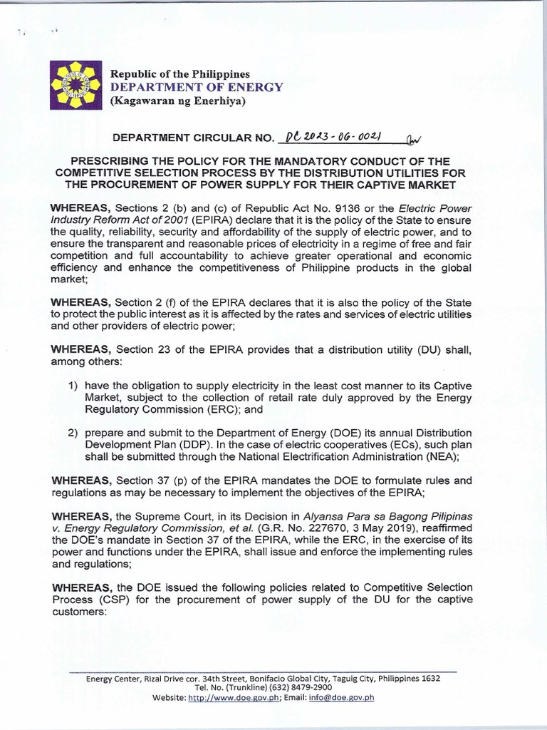 DC2023-06-0021 Re Prescribing The Policy For The Mandatory Conduct of ...