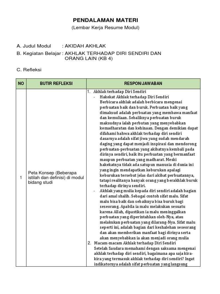 LK - Resume Modul 5 KB 4 Pendalaman Materi PPG 2021 | PDF | Karier & Perkembangan | Pengembangan ...