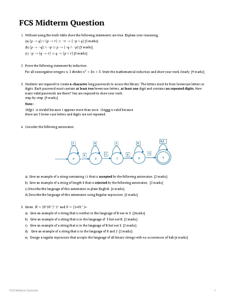 CM1025 FCS Midterm Jun2021 | PDF