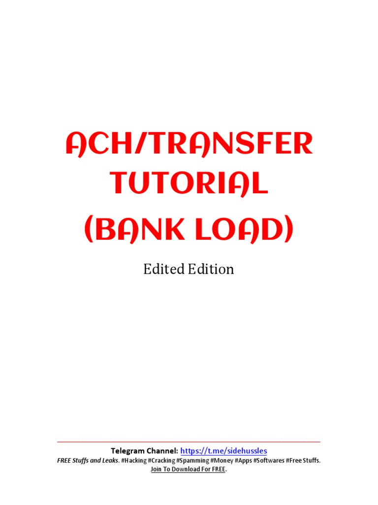 Ach - Transfer - Tutorial (Bank Load) | PDF | Spamming | Login