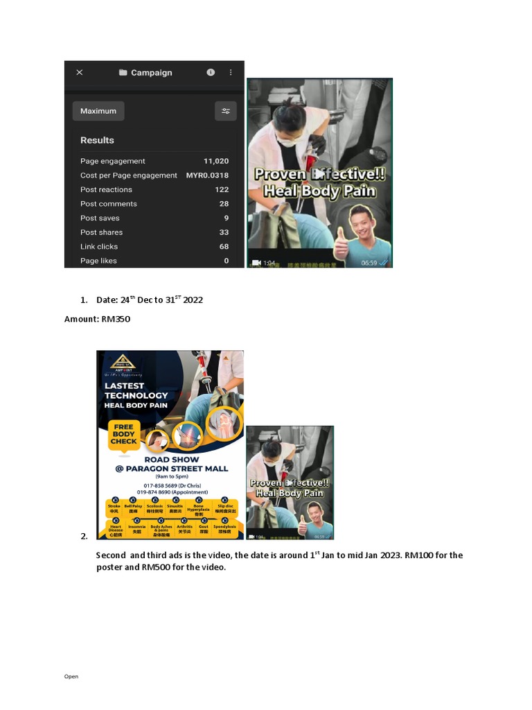 Ampoint Bintulu Ads Summary From Dec 2022 To March 2023 | PDF