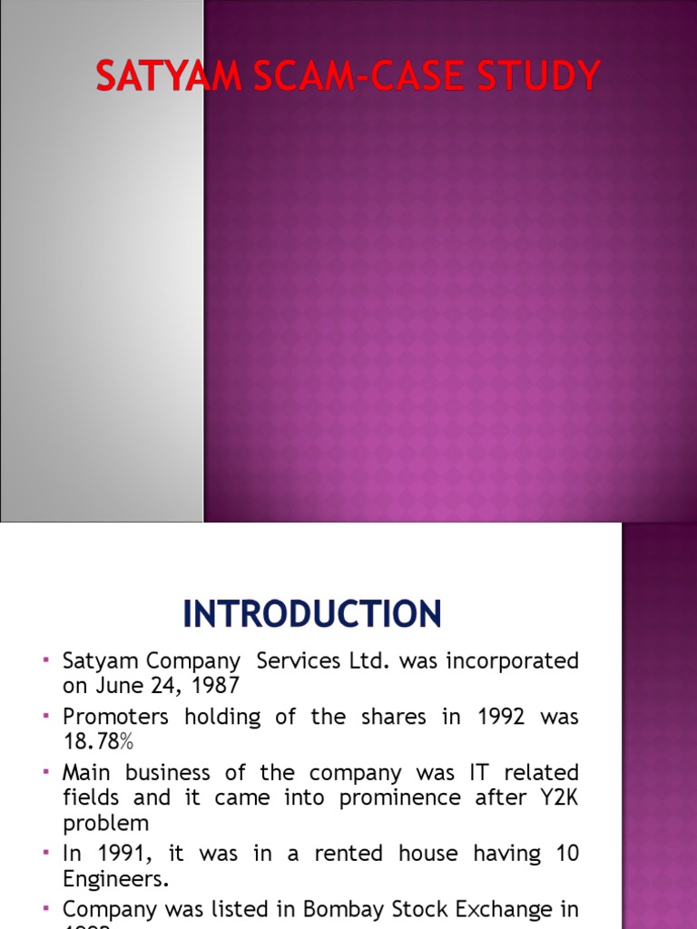 Satyam Case Study | PDF