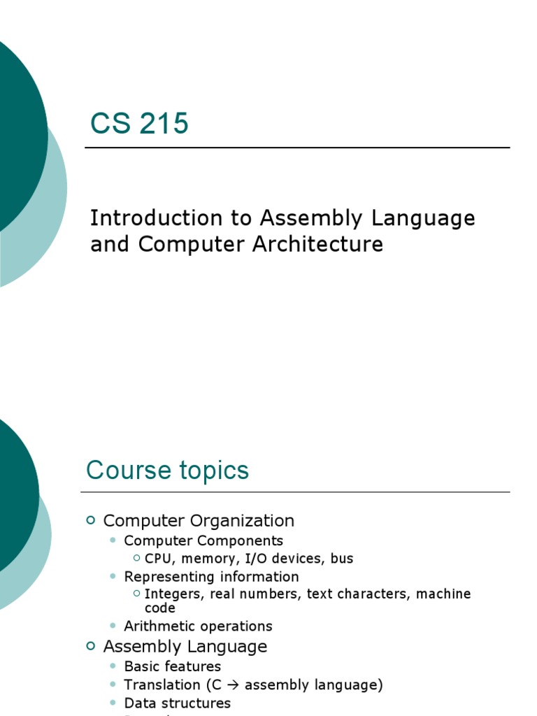 1 - Intro | Download Free PDF | Assembly Language | Computer Program