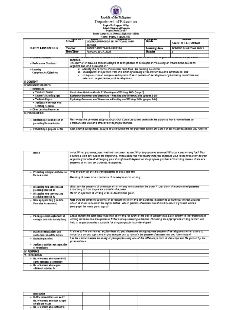 DLL RAW Week 1 | PDF | Concept | Writing