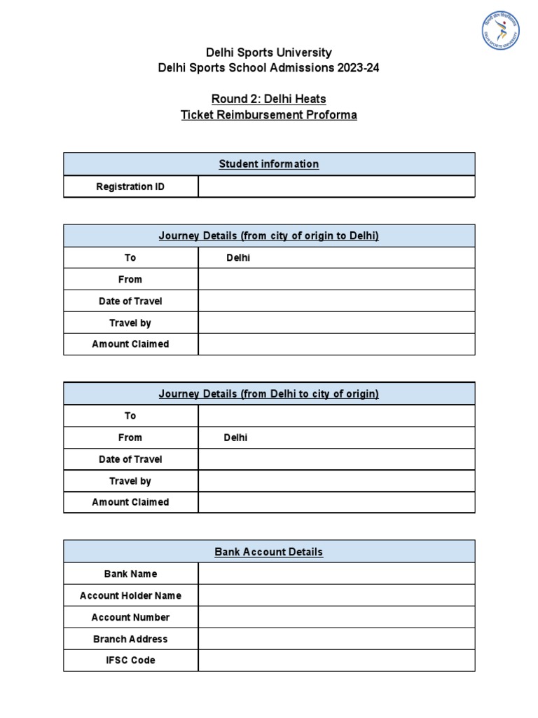 Ticket Reimbursement Proforma - VF | PDF