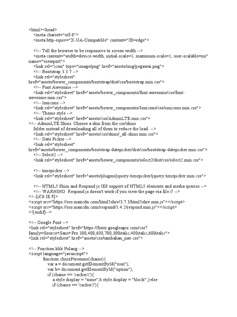 Absensi HTML | PDF | Computer Access Control