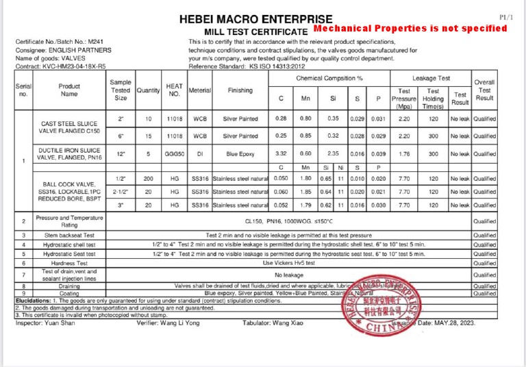 Gate Valve MTC - Kumud Varia | PDF