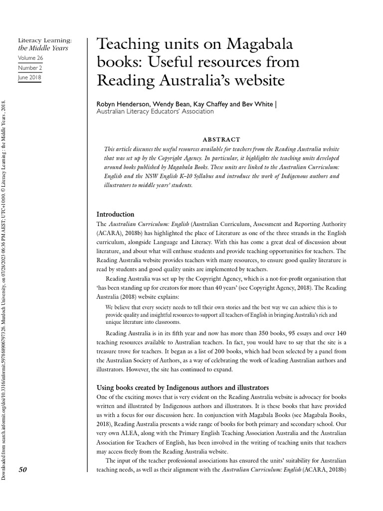 Teaching Units On Magabala Books | PDF | Curriculum | Teachers