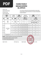 Sample MTC: Material Test Certificate | PDF | Screw | Manufactured Goods