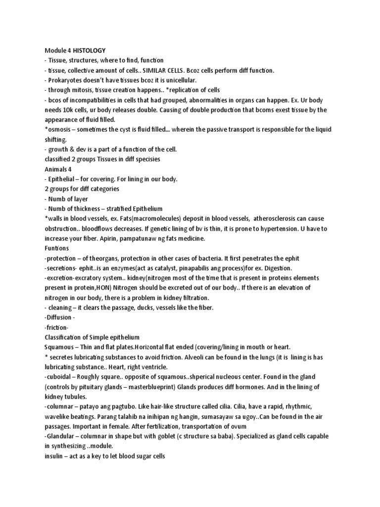 Module 4 HISTOLOGY | PDF