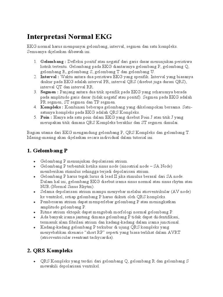 Interpretasi Normal EKG | PDF