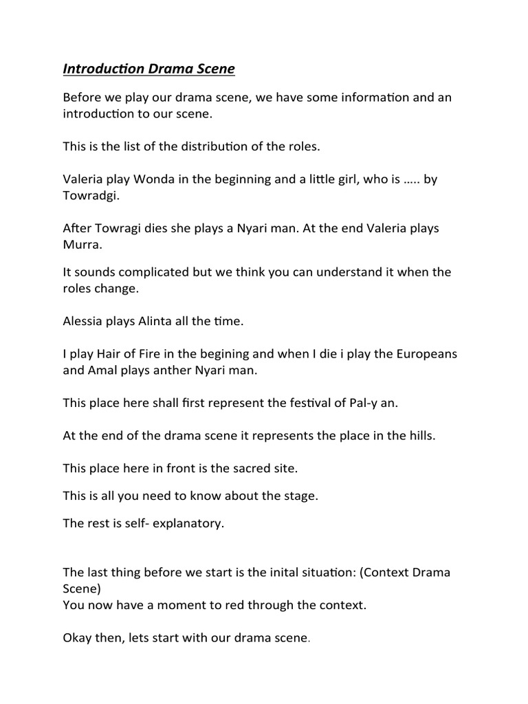 Drama Scene Role Guide | PDF | Poetry
