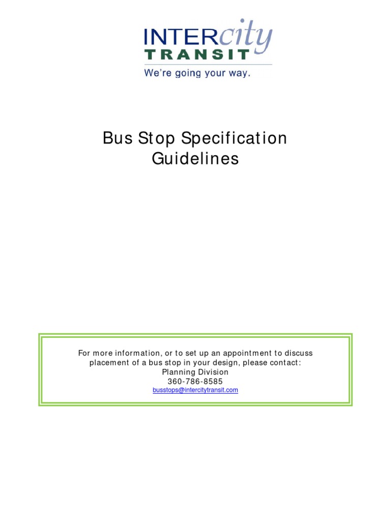 Bus Stop Specification Guidelines | PDF | Bus | Americans With ... Bus Stop Specification Guidelines | PDF | Bus | Americans With ...