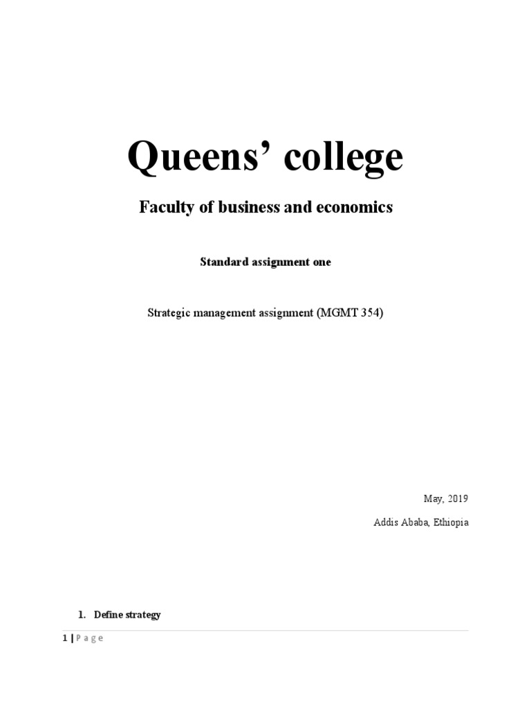 Strategic Management Assignment | PDF Strategic Management Assignment | PDF