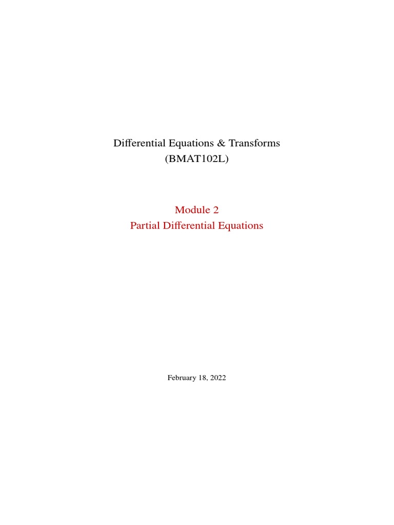 Math Diff | PDF | Differential Equations | Partial Differential Equation