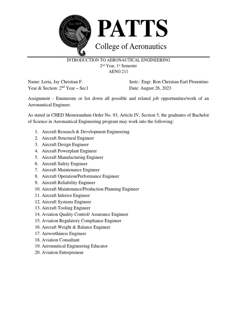 Aeng 211 - Assignment No. 1 | PDF