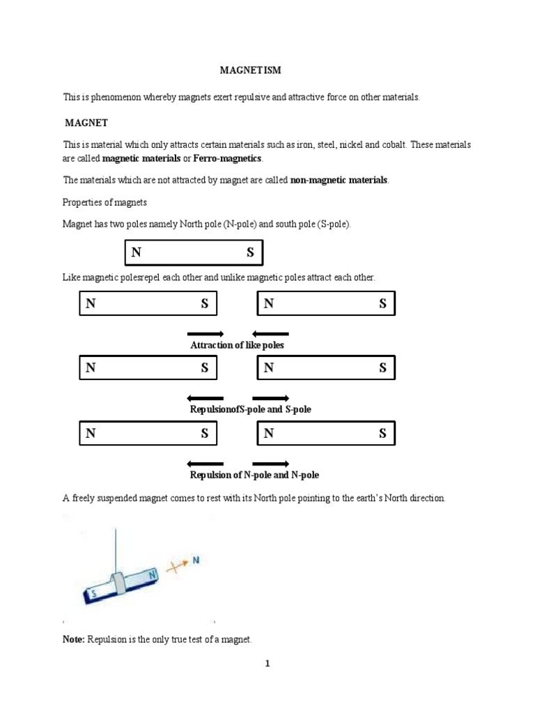 Magnetism Notes | PDF | Magnet | Magnetism