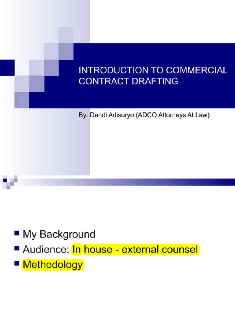 Commercial Contract Drafting | PDF | Negotiation | Stocks