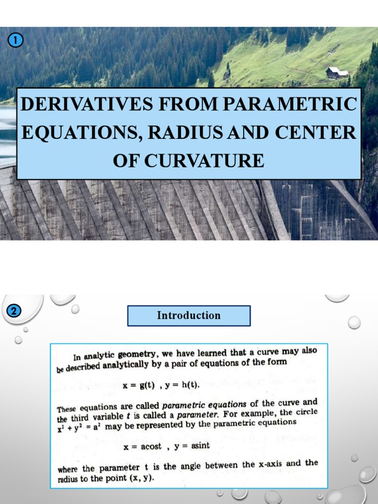 Derivatives From Parametric Equations Radius And Center Of Curvature Pdf