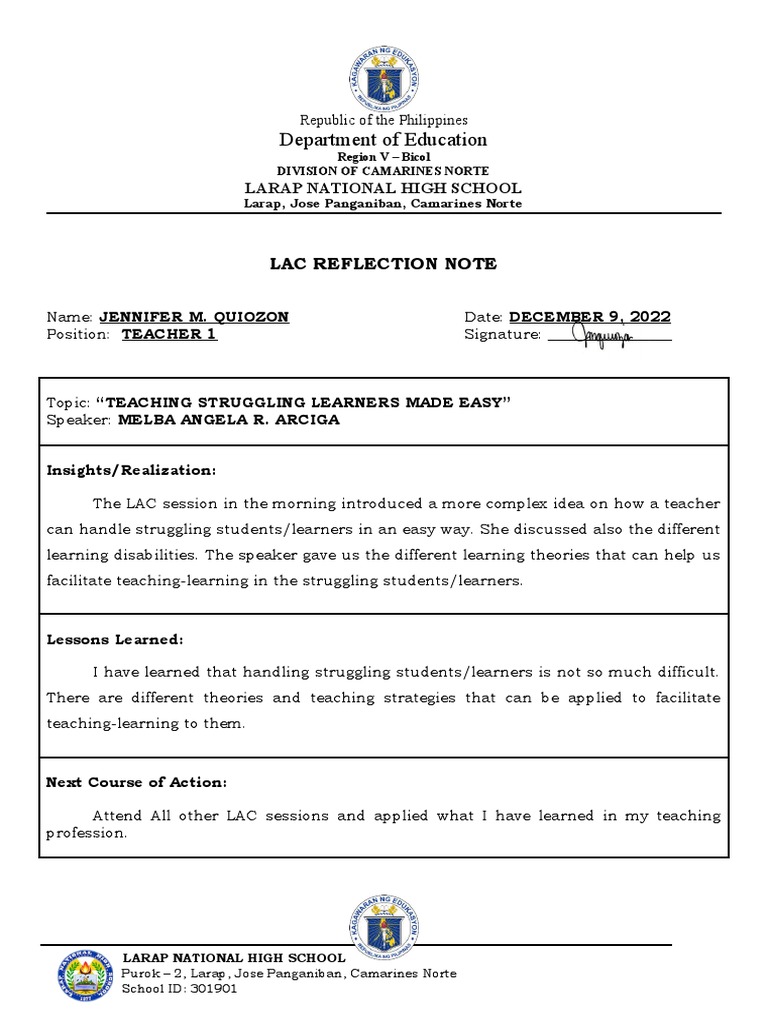 Objective 8 Movs Reflection Notes | PDF