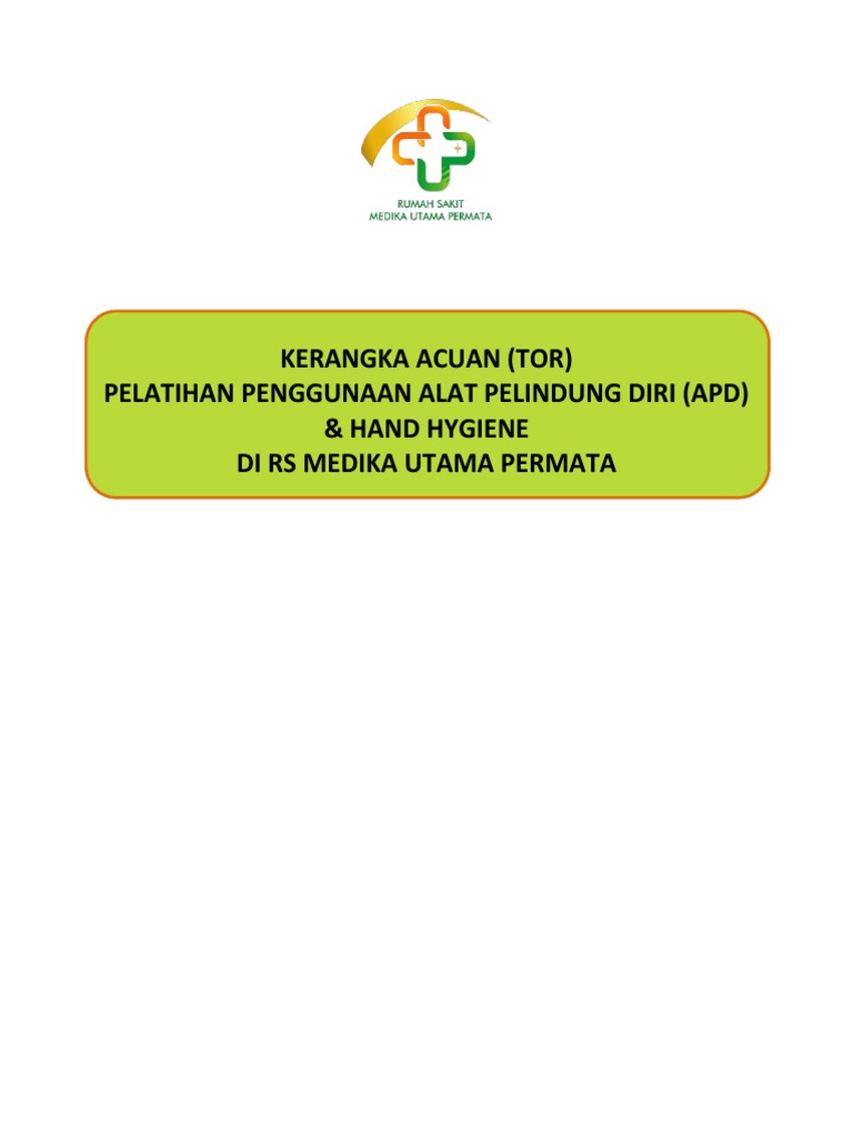 Tor Pelatihan Apd Dan Hand Hygiene | PDF