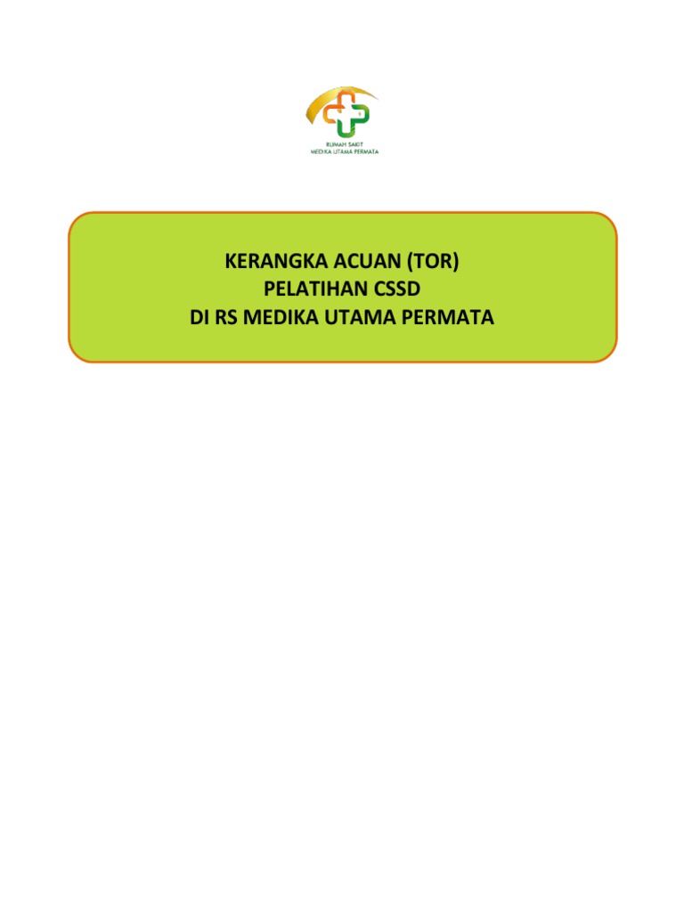 Pelatihan CSSD Online di RS Medika Utama | PDF