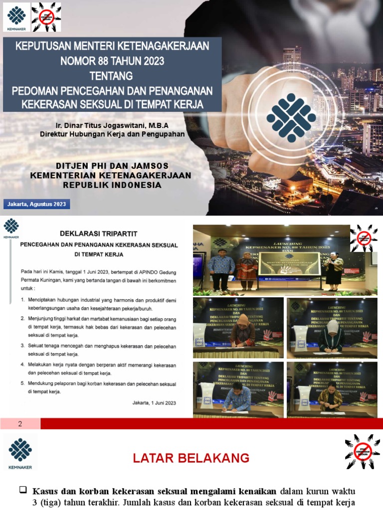 Pedoman Pencegahan & Penanganan Kekerasan Seksual Di Tempat Per 3 Agust 23 | PDF