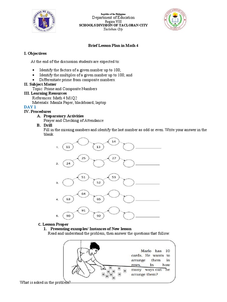 Week 1 q2 (Lp-Math 4) | PDF | Prime Number | Cognitive Science