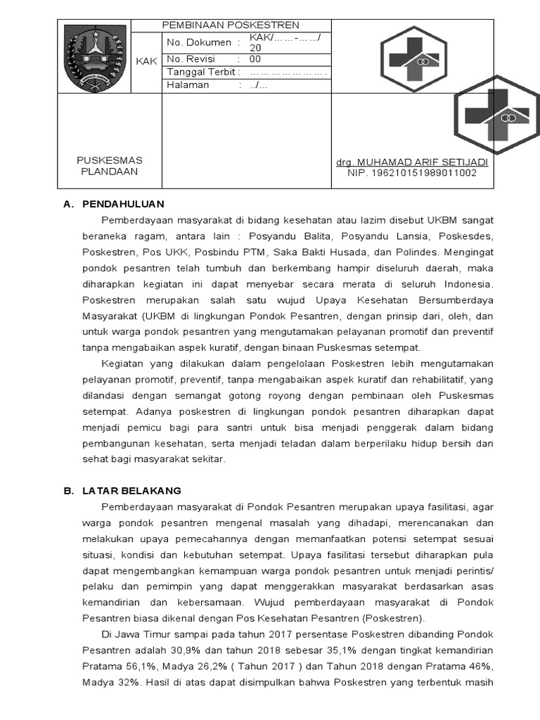Kak Pembinaan Poskestren | PDF | Karier & Perkembangan | Pengelolaan Keuangan & Uang