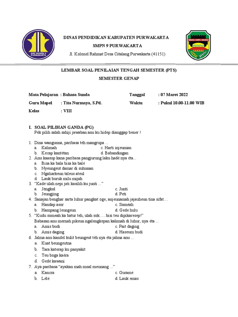 Soal PTS Ix 2 | PDF
