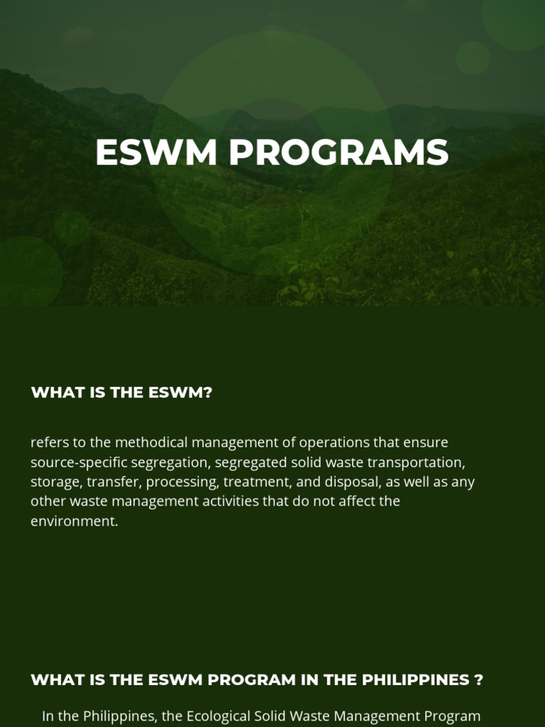 ESWM Programs | PDF | Waste Management | Waste