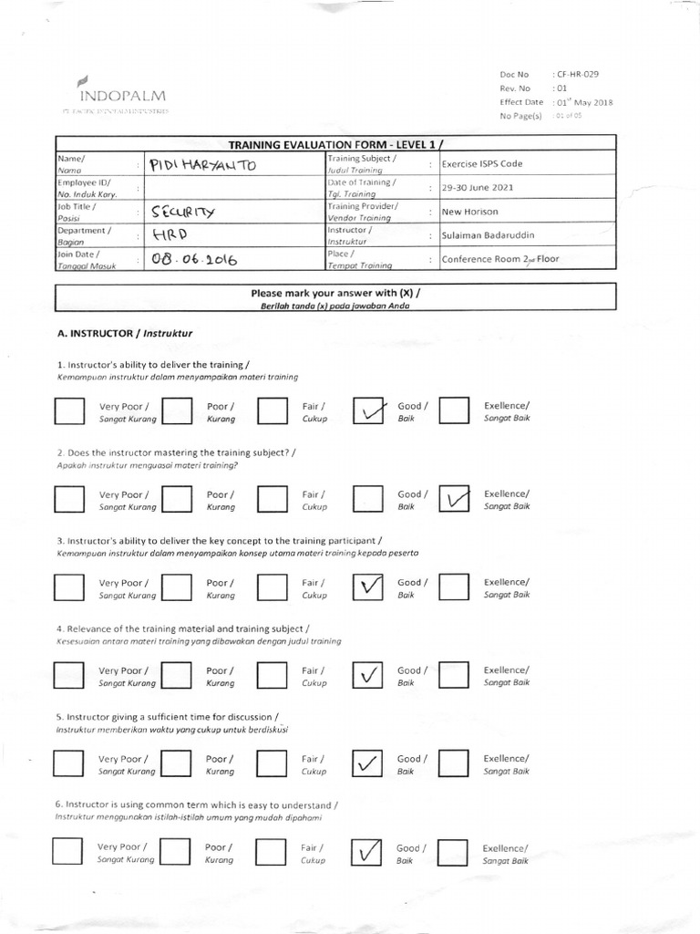 Level 1 Exercise ISPS Code - Pidi Haryanto | PDF