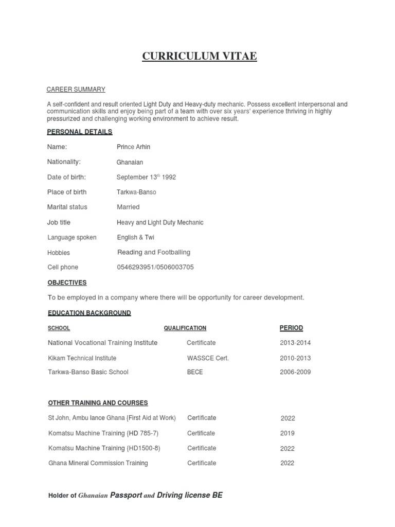 Prince Arhin CV | PDF