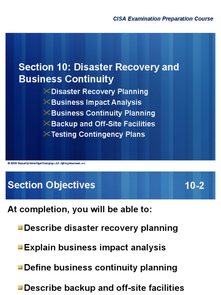 Cisa 10 | Download Free PDF | Backup | Disaster Recovery