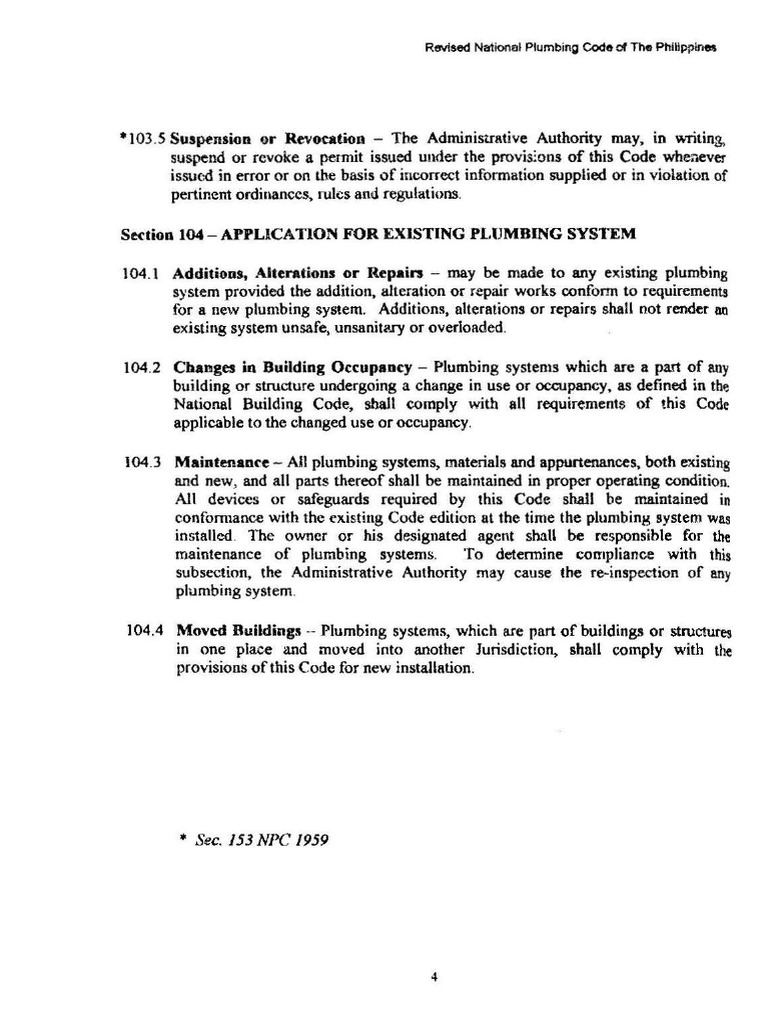 Revised Philippine Plumbing Code Overview | PDF | Plumbing | Sanitary Sewer