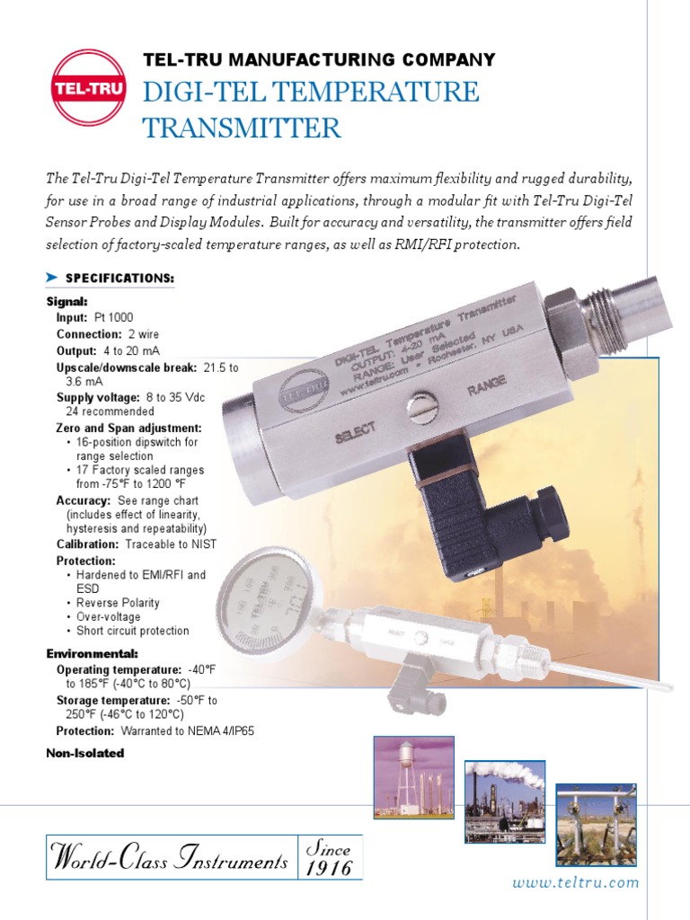 Digi-Tel Temperature Transmitter Specs | PDF | Home & Garden ...