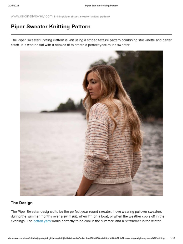Piper Sweater Knitting Pattern | PDF