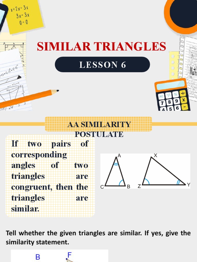 Grade 9 Similar Triangles | PDF