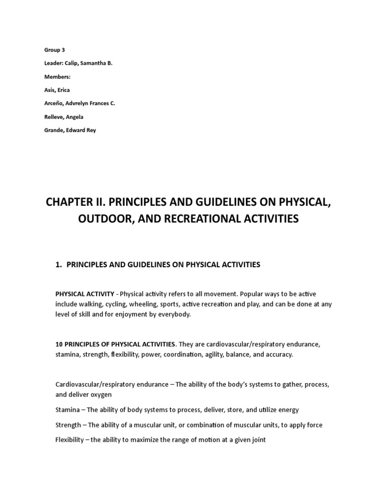Principles of Physical Activity Guidelines | PDF