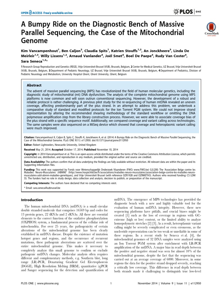 A Bumpy Ride On The Diagnostic Bench of Massive Parallel Sequencing ...