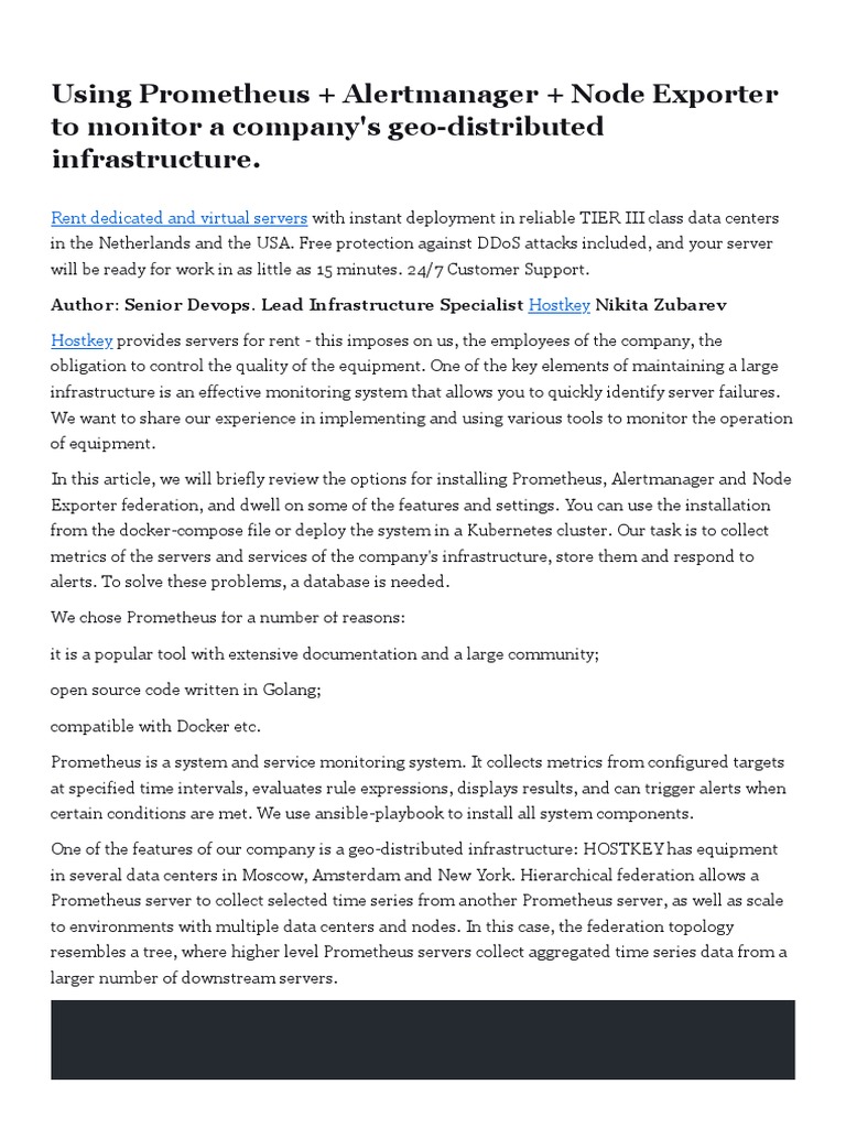 29 Using Prometheus Alertmanager Node Exporter To Monitor A Companys Geo Distributed ...