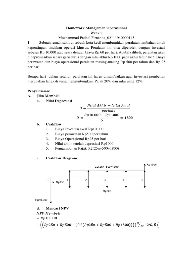 Homework Week 2 - Manajemen Operasional | PDF