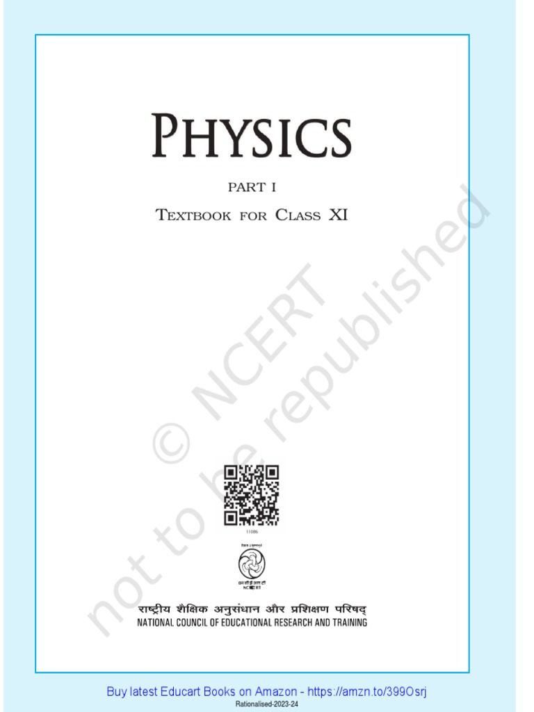 NCERT Class 11 Physics Book (Part I) | PDF